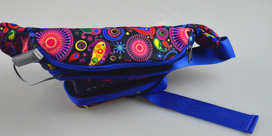 D40mm  3Ω / 5W Sport Waist Bag Purple or Navy blue pattern Y-04