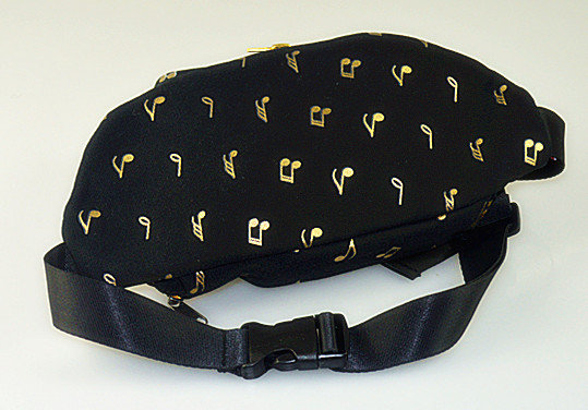 3.5mm L  Mens Waist Pouch Speaker Bag  yellow pattern with black bottom Y07
