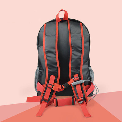 Roller skating Backpack With Built In Speakers Black with red edge LH03