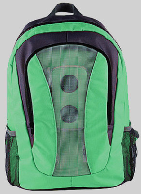 speaker travel bag CF-03 , light green and black , Nylon , Waterproof,bluetooth , mp3 , backpack .
