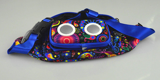 D40mm  3Ω / 5W Sport Waist Bag Purple or Navy blue pattern Y-04