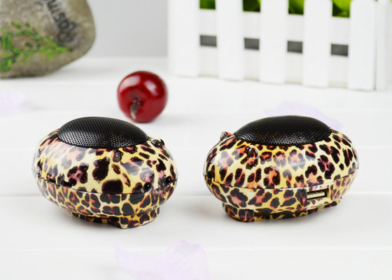 V4.0 Portable mini bluetooth speakers leopard and plastic shell T-06