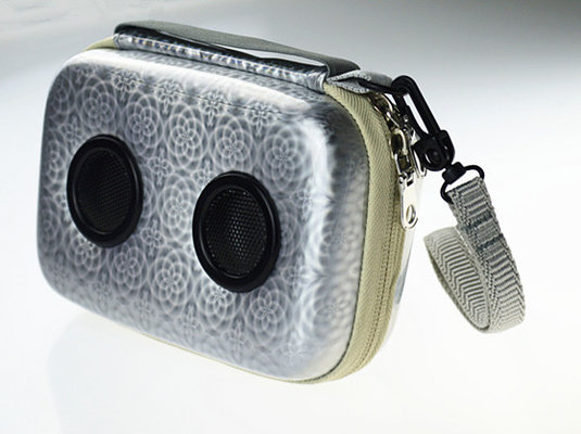 Silvery  loudspeaker  Mp3 speaker bag PPC hot pressing template HM-03