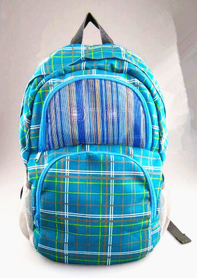 Deep Cyan Speakers Backpack double bags with lattice fringes  X-04