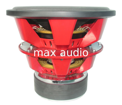 Red 5000W Competition Car Subwoofers Pulp With Mica Foam Cone