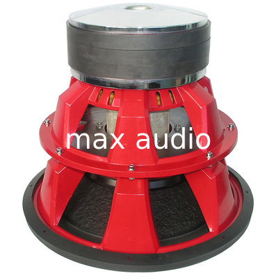 Red 5000W Competition Car Subwoofers Pulp With Mica Foam Cone