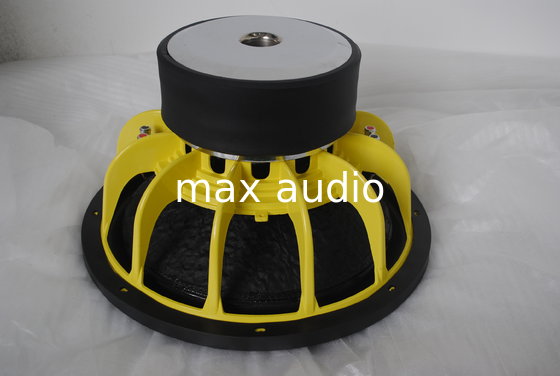 Yellow 38 CM SPL Car Subwoofers Dual Heavy Ferrite Magnet Match Dual Yellow Stitch