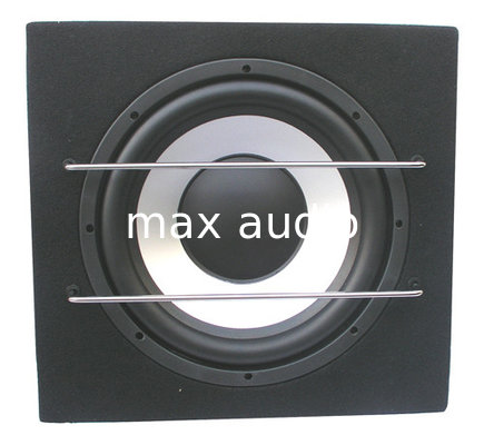 Silver Pressed Paper Cone Sealed Powered Subwoofer Box , Car Subwoofer Enclosure