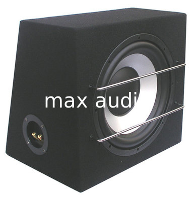 Silver Pressed Paper Cone Sealed Powered Subwoofer Box , Car Subwoofer Enclosure