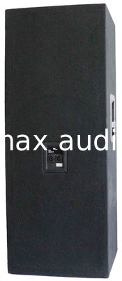 Wooden enclosure, black carpet, dual 15" 3 ways Professional audio speaker system; powerful PA speaker