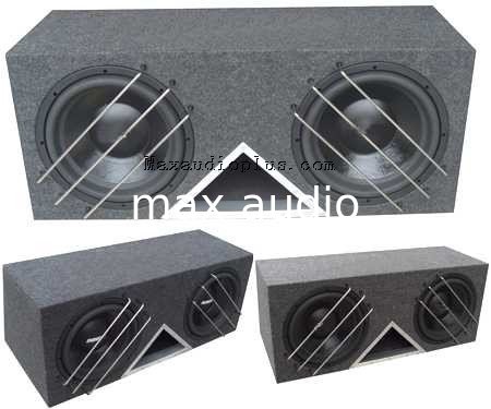 3 Metal Bar Protector Dual 12" Car Subwoofer Box 15mm MDF Enclosure