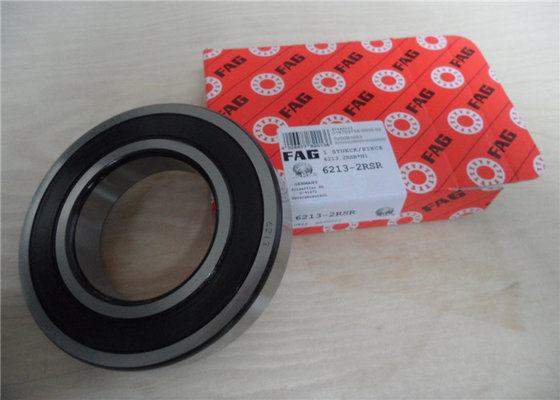 6213-2RSR FAG Deep Groove Ball Bearing Single Row With Steel Cage , ABEC1
