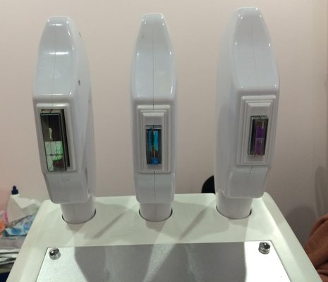 three handles IPL laser machines for unwanted hair removal, wrinkles, acne