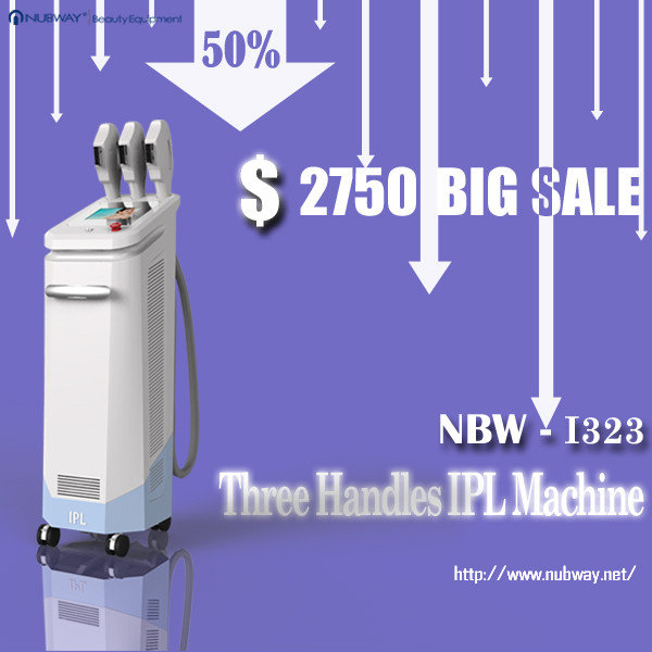 promotion three handles ipl beauty laser hair removal machi for wrinkles，acne hair removal