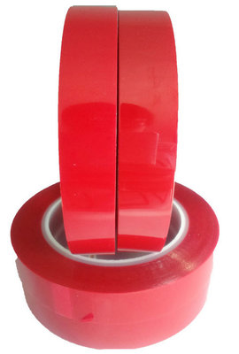 Soft And Tender Red Polyester Adhesive Tape / Switch Bonding Tape For Film Liner