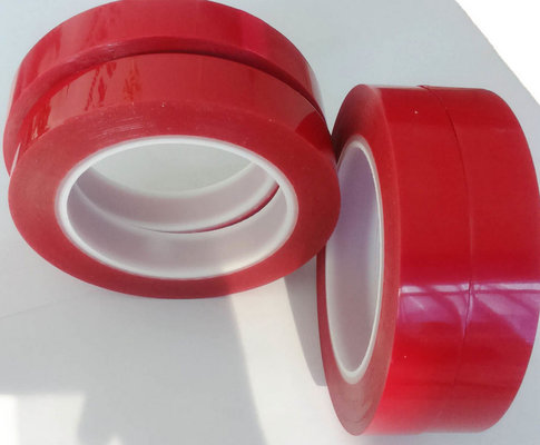 Soft And Tender Red Polyester Adhesive Tape / Switch Bonding Tape For Film Liner