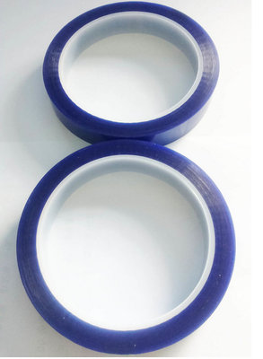 Economy grade PET Silicone Tape Single Adhesive Side , Blue Adhesive Tape For Spray Masking
