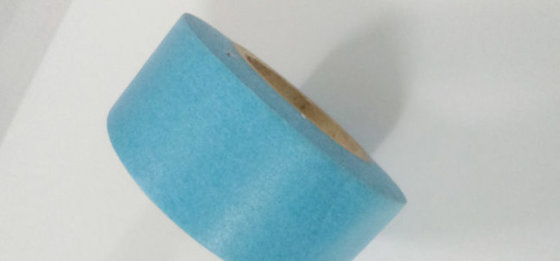 Waterproof blue color crepe paper masking tape used in the ceiling repairing