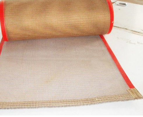Heat Insulation Teflon Coated Fiberglass Mesh Conveyor Belt For Fire Retardant