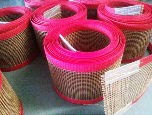 Heat Insulation Teflon Coated Fiberglass Mesh Conveyor Belt For Fire Retardant