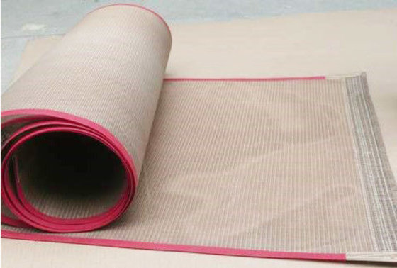 Heat Insulation Teflon Coated Fiberglass Mesh Conveyor Belt For Fire Retardant