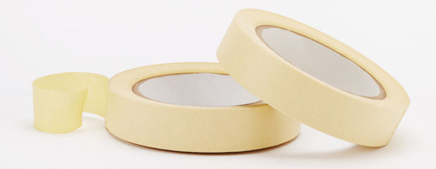 Yellow Paint Masking Tape For Exterior Wall Crepe Paper Base Material