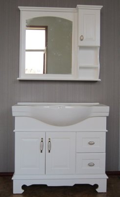 China Floor mounted Bathroom Vanity,White color bathroom cabinet,Mirror vanity supplier