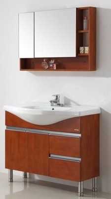 China Floor mounted MFC Bathroom Vanity,Wood grain bathroom cabinet,Alum door bathroom cabinet supplier
