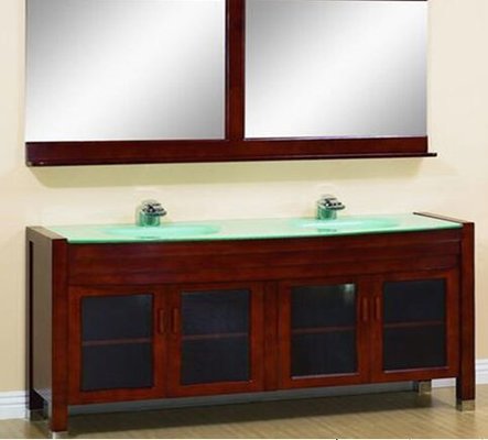 China solid wood vanity,solid wood bathroom cabinet,Mirror bathroom cabinet.Double basin cabinet supplier