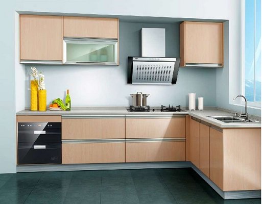 China Wood grain MFC kitchen cabinet supplier