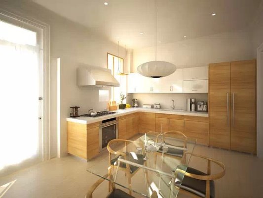 China Wood grain MFC kitchen cabinet supplier