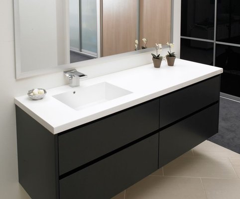 China Matt lacquer bathroom cabinet,MDF vanity cabinet,double drawer bathroom cabinet supplier