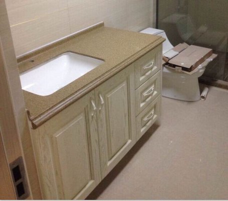 China Oak solid wood vanity,Wooden undermount basin vanity,Floor installed bathroom cabinet supplier