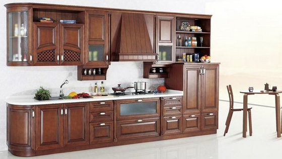 China Cheey solid wood kitchen cabinet set,Modern kitchen cabinet,Arc style cupboard supplier