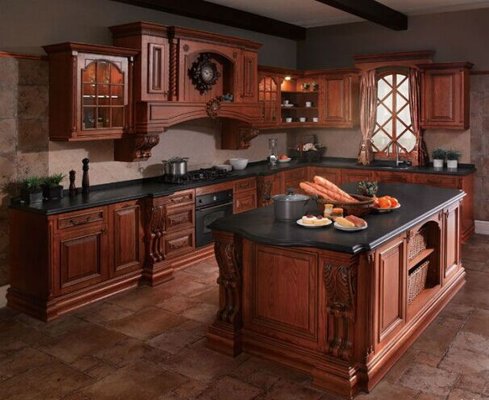 China Oak solid wood kitchen cabinet,Raised kitchen cabinet door,North-Am style kitchen cupboard supplier