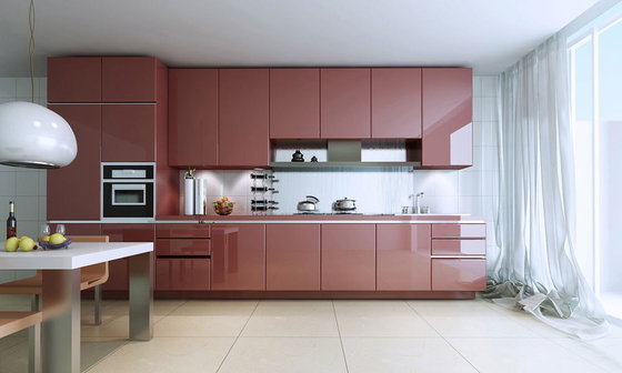 China High glossy lacquer kitchen cabinet,Project kitchen cabinet supplier