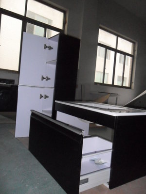 Matt lacquer bathroom cabinet,Black bathroom cabinet,Modern vanity,MDF bathroom cabinet supplier