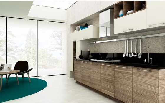 Wood grain MFC kitchen cabinet supplier