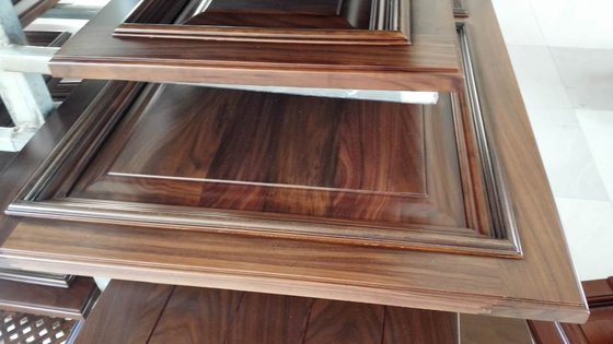 Luxury black walnut solid wood kitchen cabinet door ,walnut raised kitchen cabinet door supplier