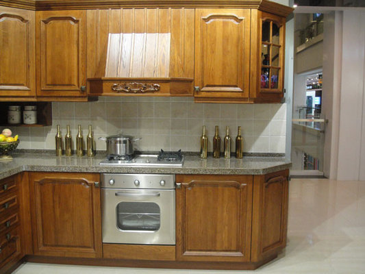 Oak solid wood kitchen cabinet,Arc top kitchen cabinet door,Raised kitchen cabinet door supplier