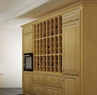 Maple kitchen design philippines，Country style solid wood kitchen furniture，wine rack from China supplier
