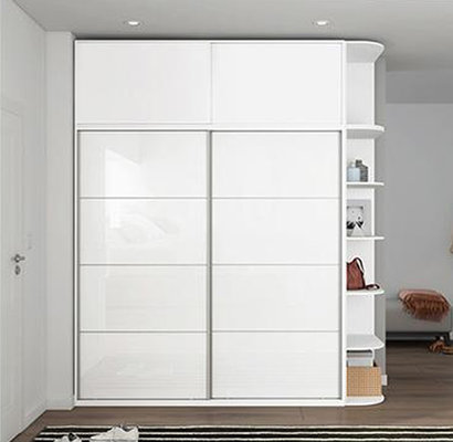 tempered glass door wardrobe,White wardrobe,wardrobes bedroom closet modern,l shape wardrobe,sliding built-in door supplier