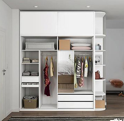tempered glass door wardrobe,White wardrobe,wardrobes bedroom closet modern,l shape wardrobe,sliding built-in door supplier