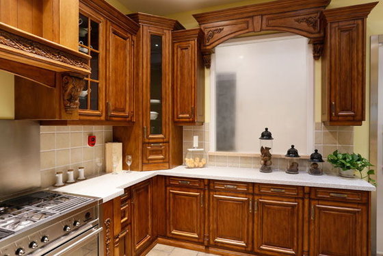 wooden cabinets,Raised door kitchen,kitchen cabinets,Cherry kitchen cabinet，kitchen set，Luxury kitchen cabinets style supplier