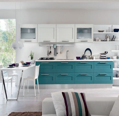American style Shaker kitchen cabinet，blue color kitchen cupboard，kitchen from China，kitchens ready european supplier