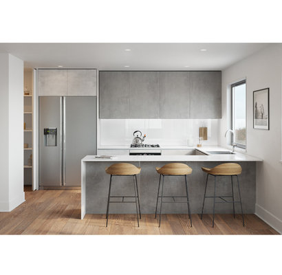 Wood grain MFC kitchen cabinet,Modern kitchen furniture,Kitchen design,L-shape cupboard supplier