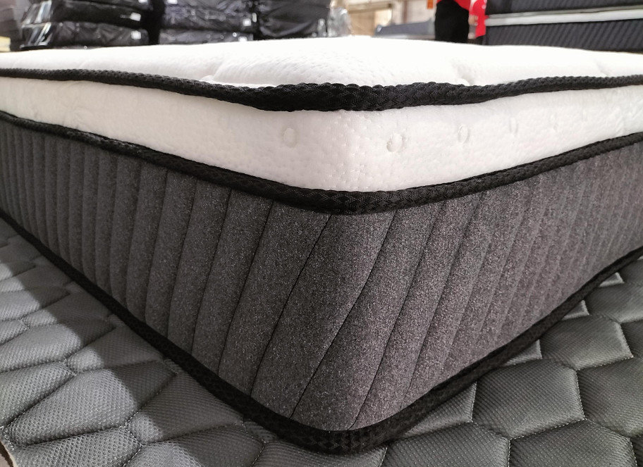 Comfort Knitting fabric king queen full single size waved foam pocket spring mattress