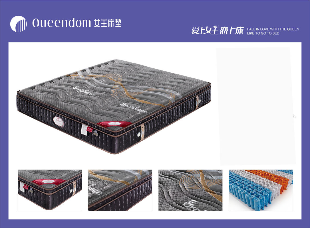 Bedroom furniture Knitting fabric king queen full single size memory foam pocket spring mattress