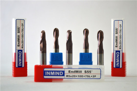 Solid Carbide Tapered Roughing End Mills , Corrugated Milling Cutter HRC55