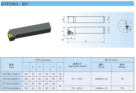 90°STFCR2020K11 Cylindrical Turning Tool Bar 1616H11 2525M11 2525M16